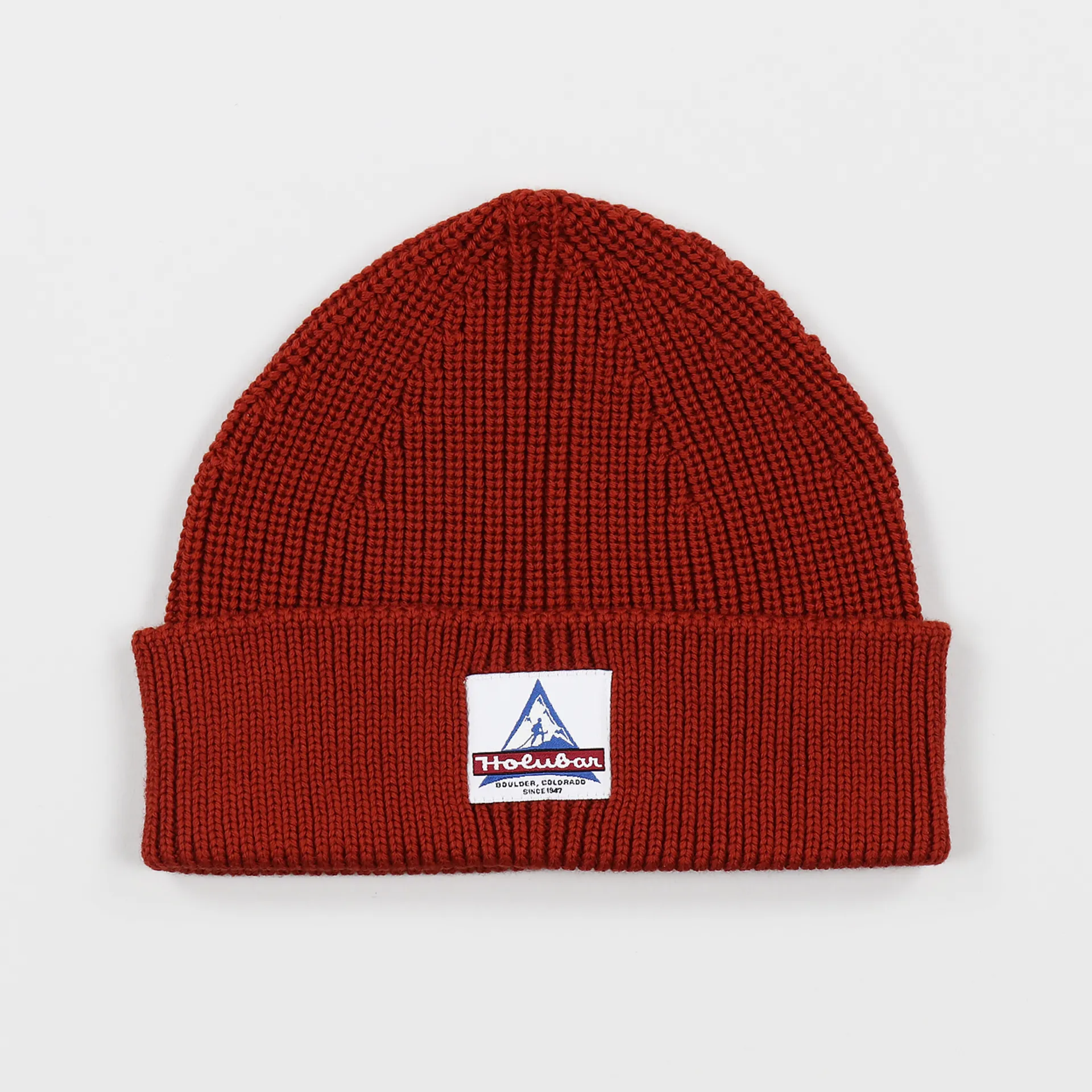 Holubar Mens Ribbed Winter Deer Hunter Beanie Hat Dark Orange