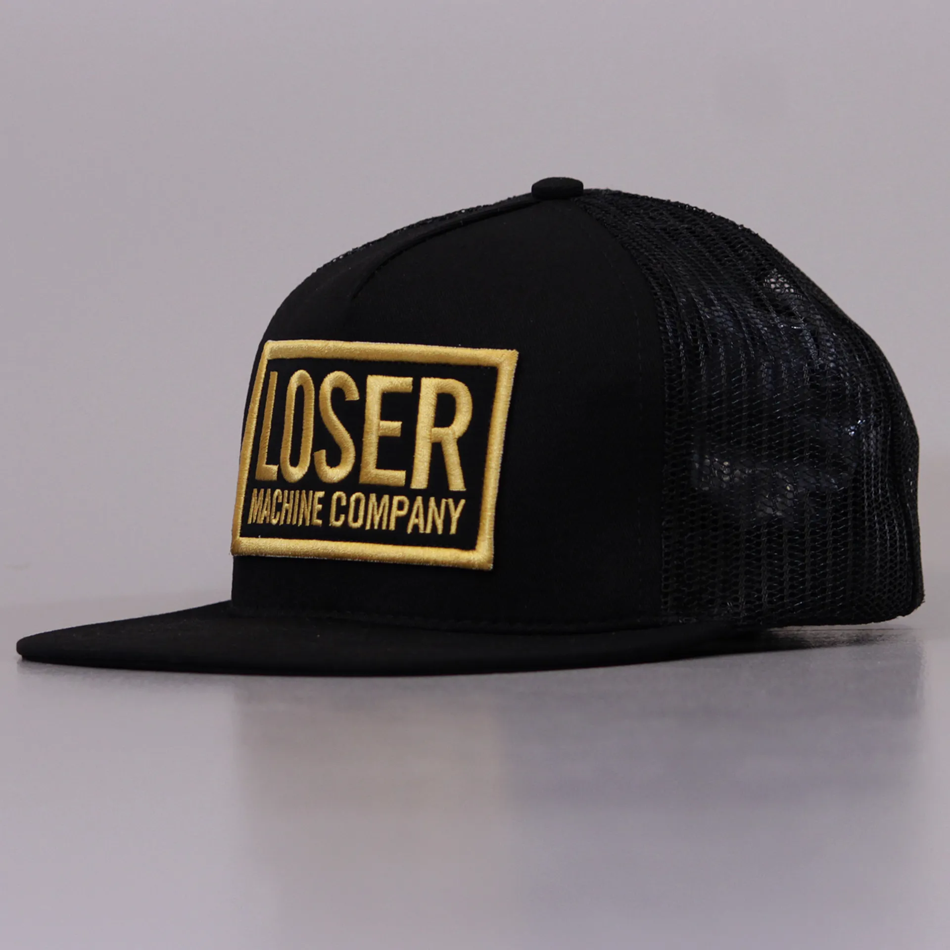 Loser Machine Co Mens Mesh Empire Trucker Snapback Cap Black