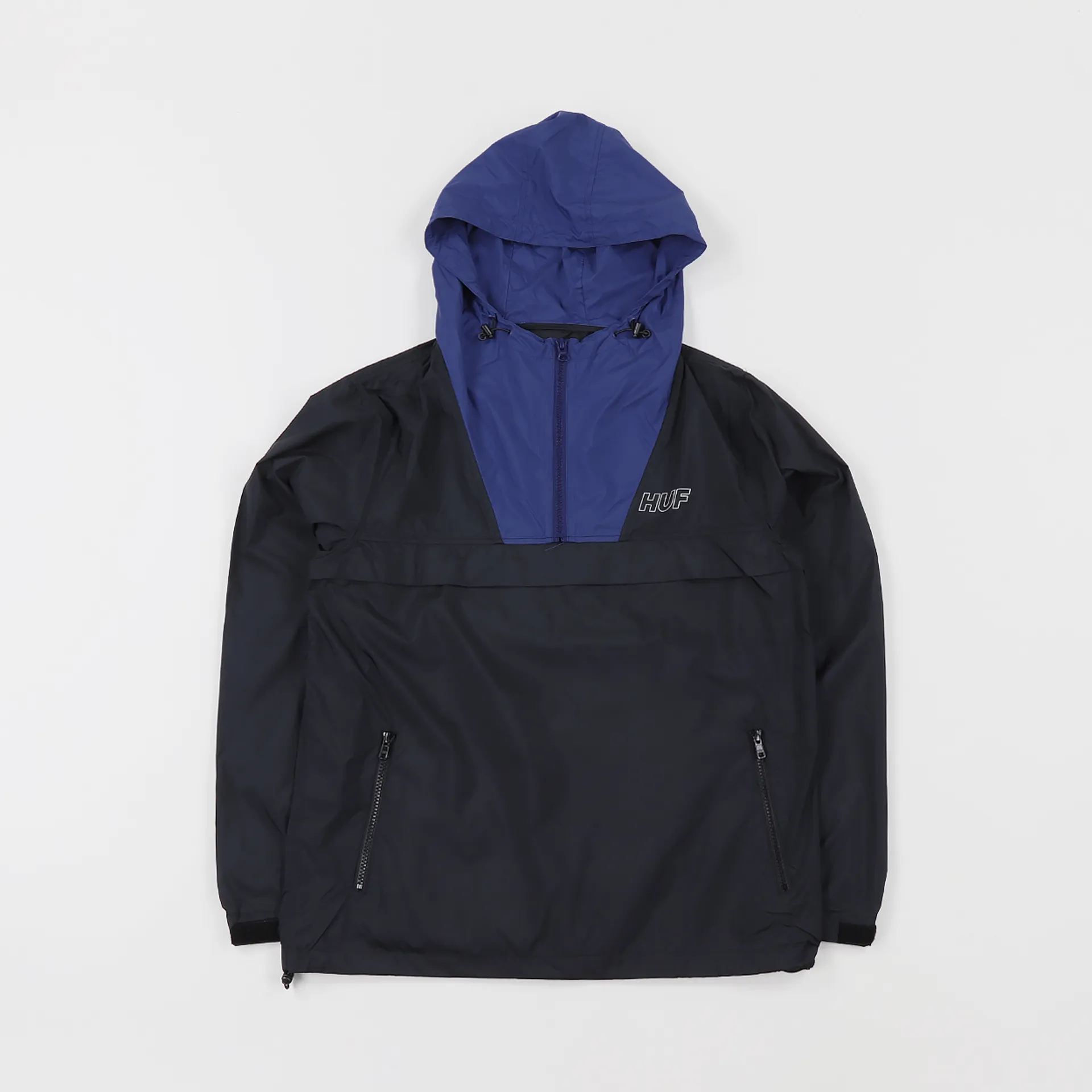 Huf Mens Skateboarding Streetwear Explorer Anorak Jacket Black