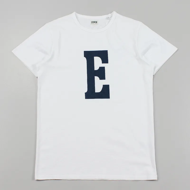 Edwin Denim Co Mens Short Sleeve Logo Type 3 Tee T Shirt White