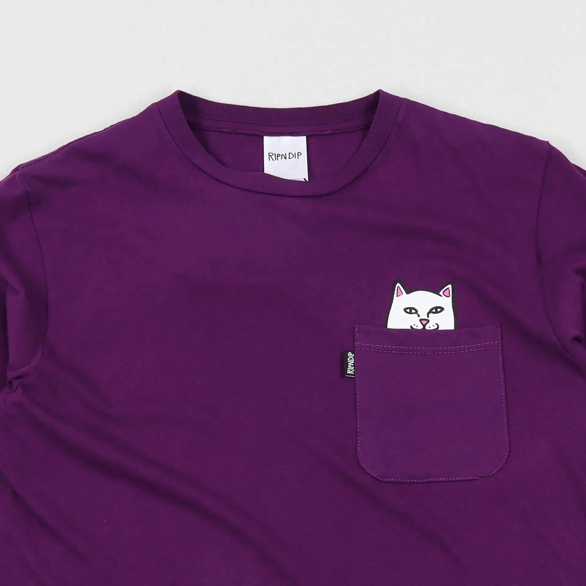 Ripndip Streetwear Lord Nermal Graphic Pocket T-Shirt Plum