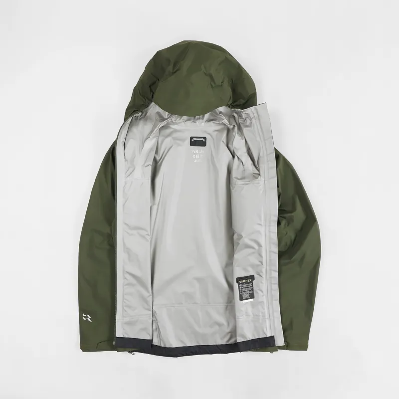 Rab Mens Outdoor GORE-TEX Waterproof Meridian Jacket Army Green