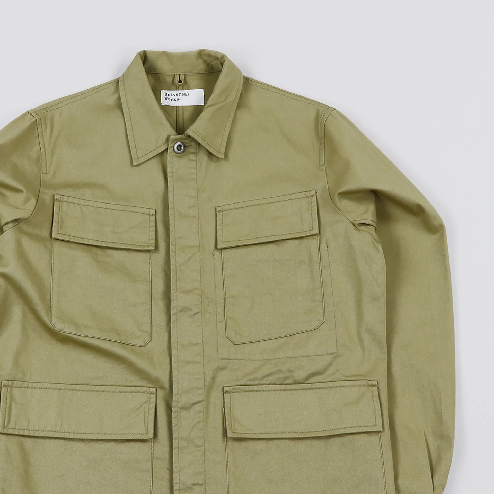 Universal Works Mens MW Fatigue Twill Workwear Jacket Sand Brown