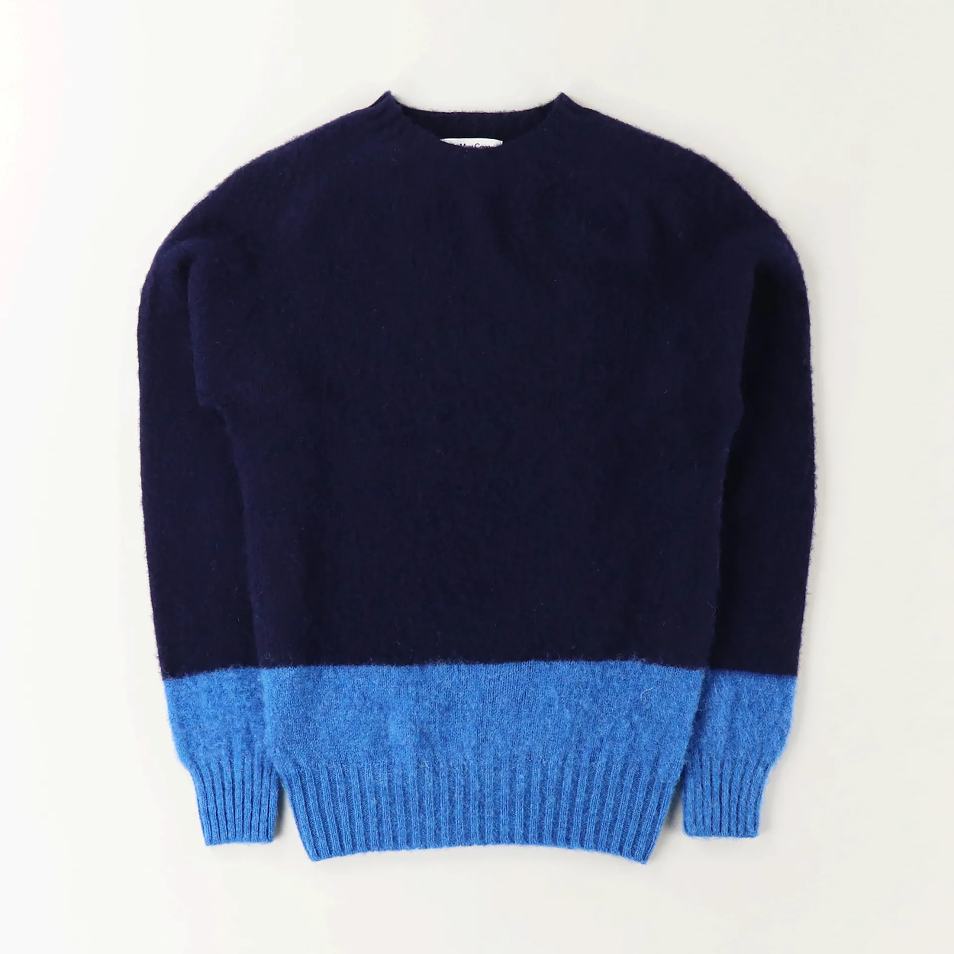 You Must Create Mens Lambswool Renegade Crew Sweater Navy Blue