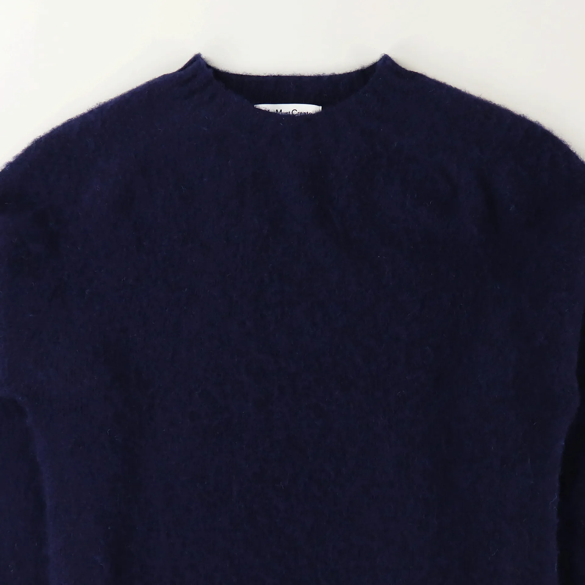 You Must Create Mens Lambswool Renegade Crew Sweater Navy Blue