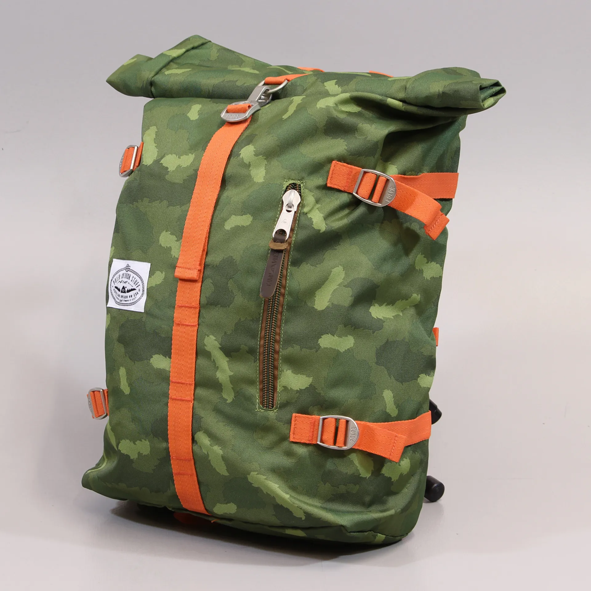 Poler Outdoor Stuff Rolltop Bag Green Camo Camp Vibes Backpack