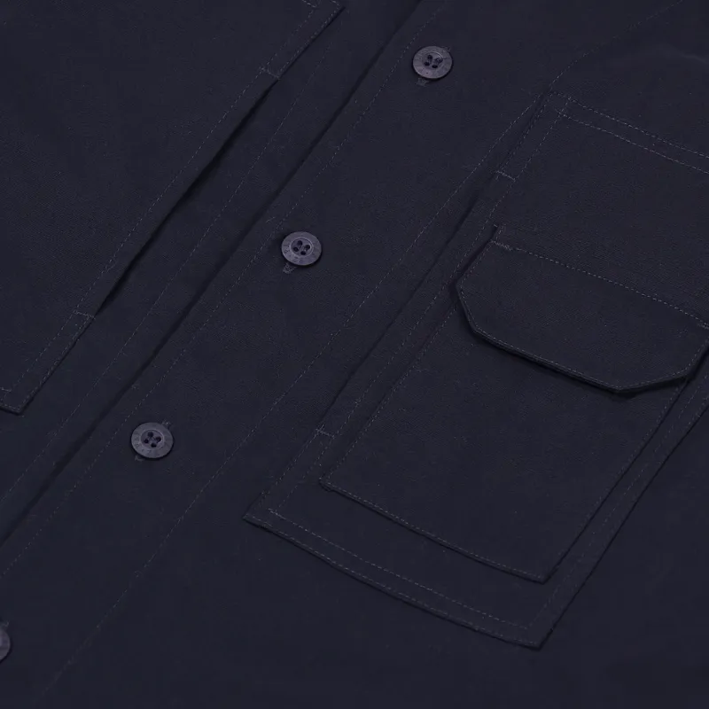 Parlez Mens Workwear Sandeman Long Sleeve Overshirt Navy Blue