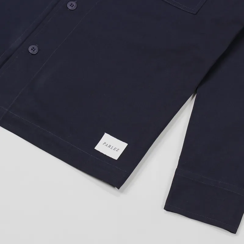 Parlez Mens Workwear Sandeman Long Sleeve Overshirt Navy Blue