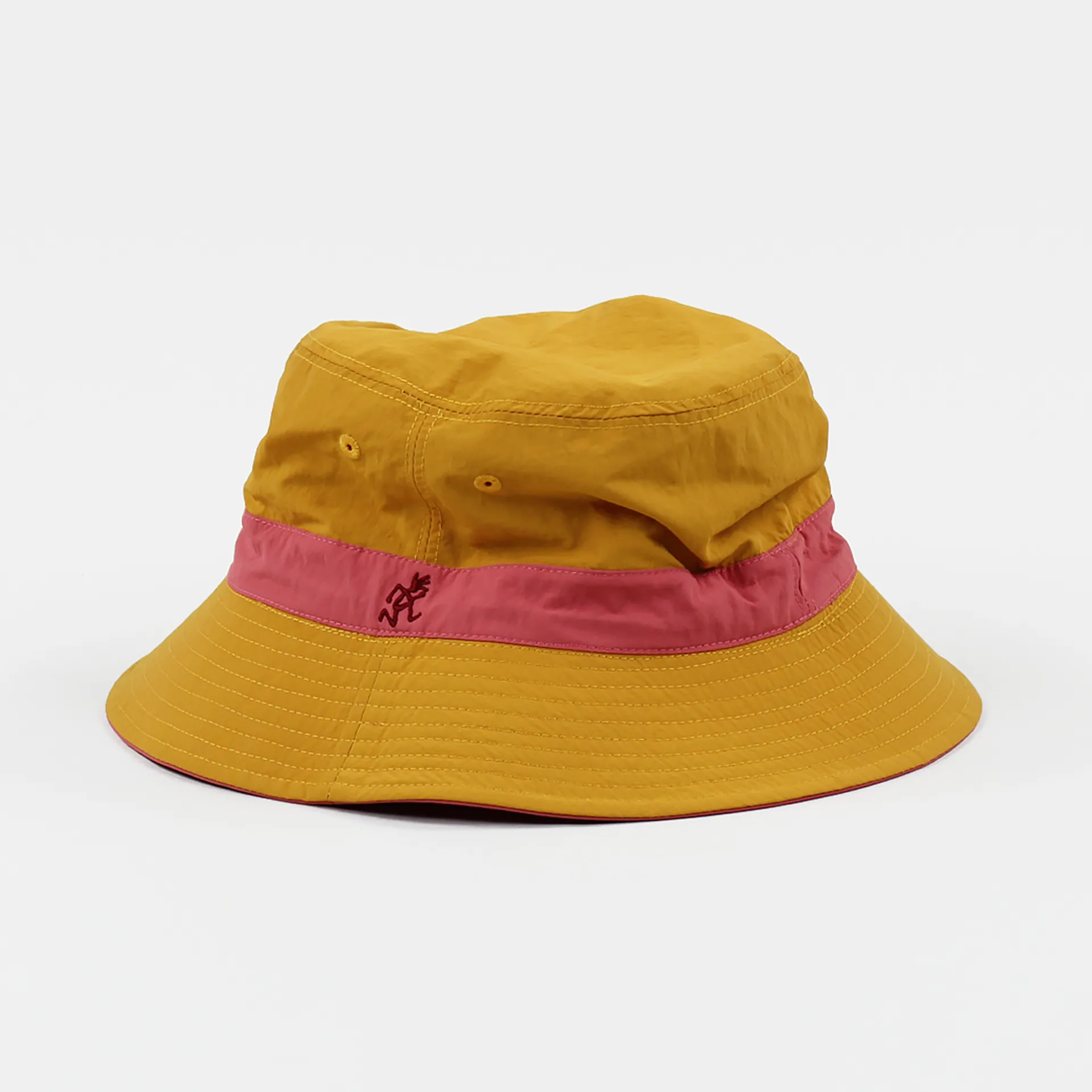Gramicci Shell Reversible Bucket Hat Plum Pink Mustard Yellow