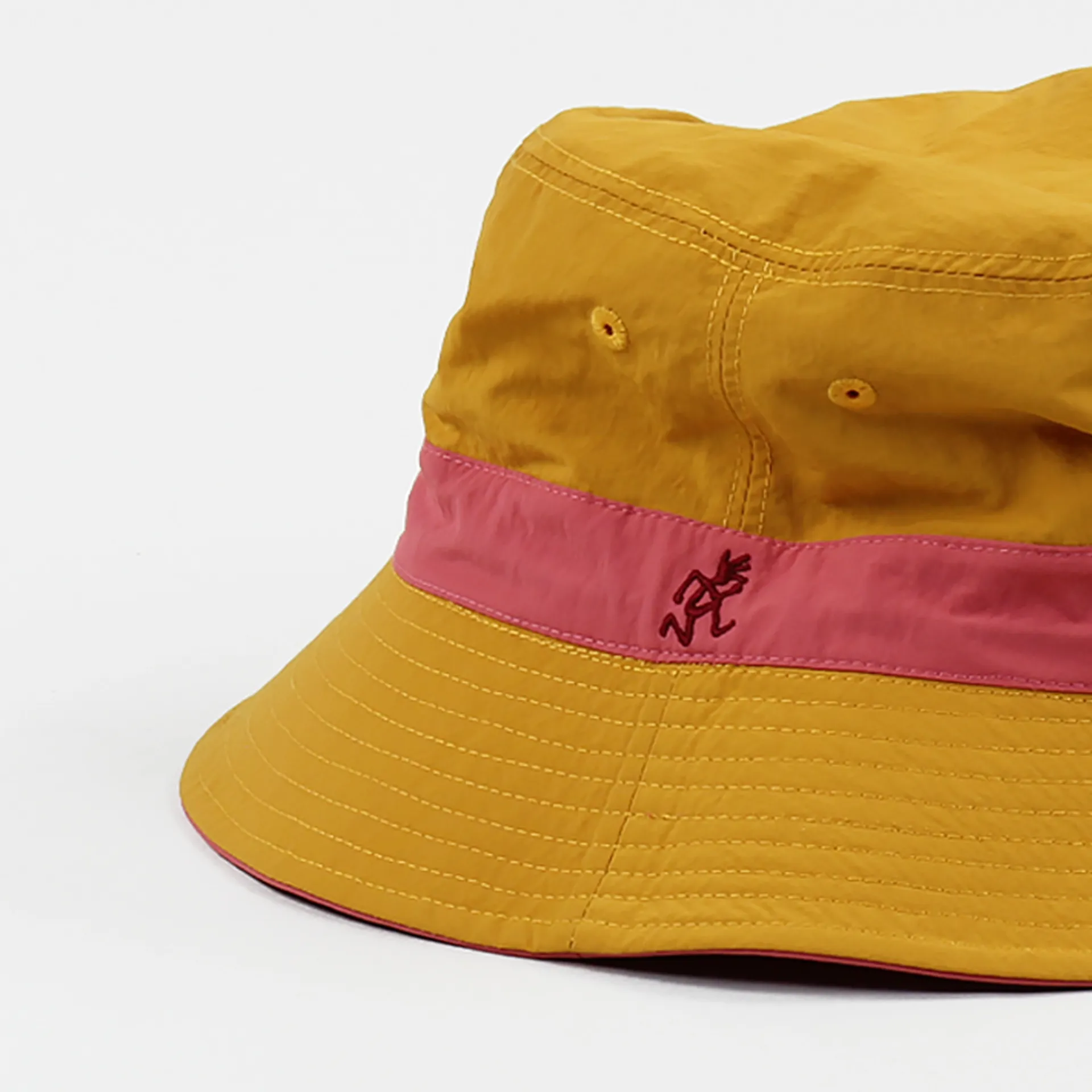 Gramicci Shell Reversible Bucket Hat Plum Pink Mustard Yellow