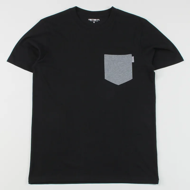 Carhartt WIP Mens Short Sleeve Contrast Pocket T Shirt Black Grey