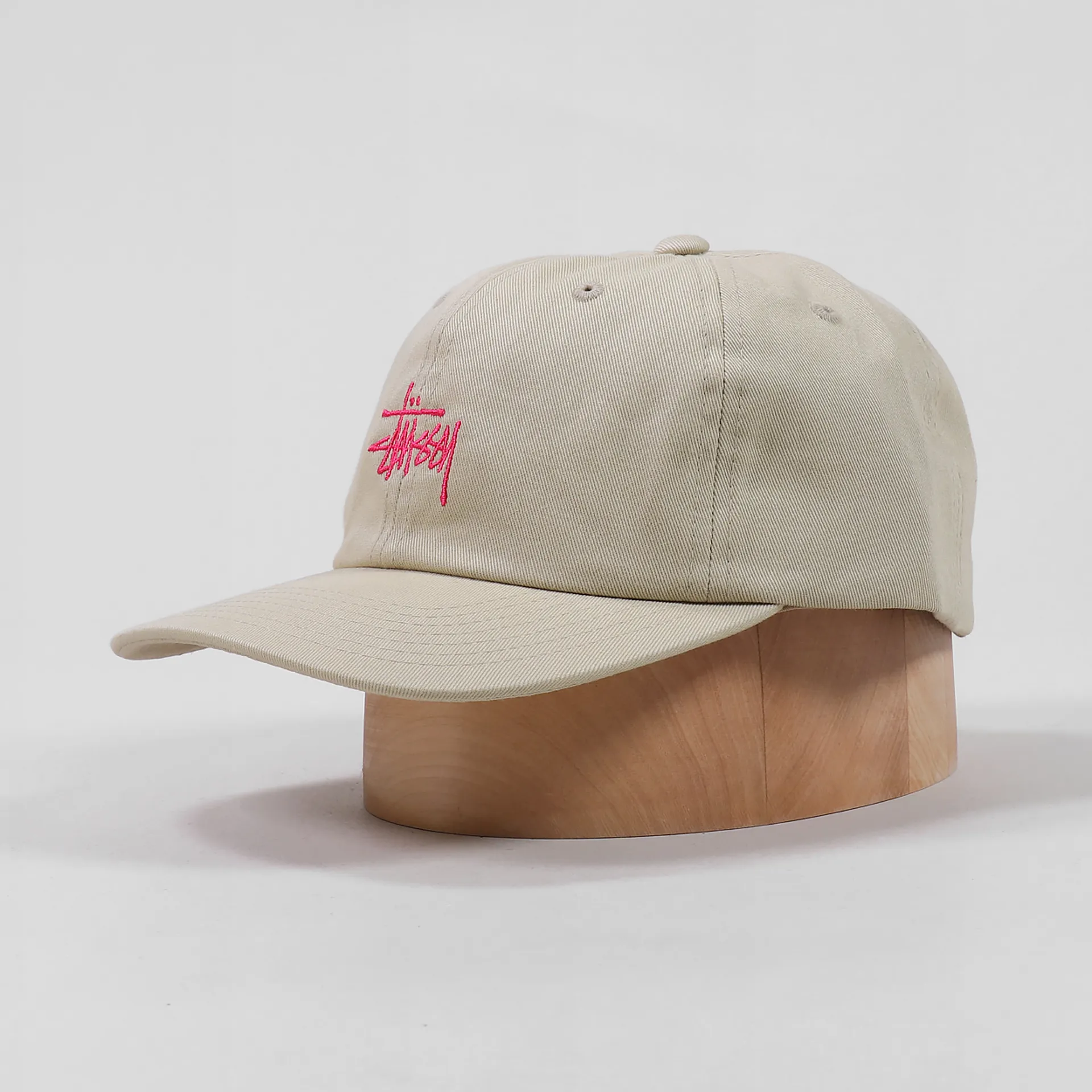 Stussy Streetwear Mens Logo Stock Low Pro Cap Hat Khaki Brown