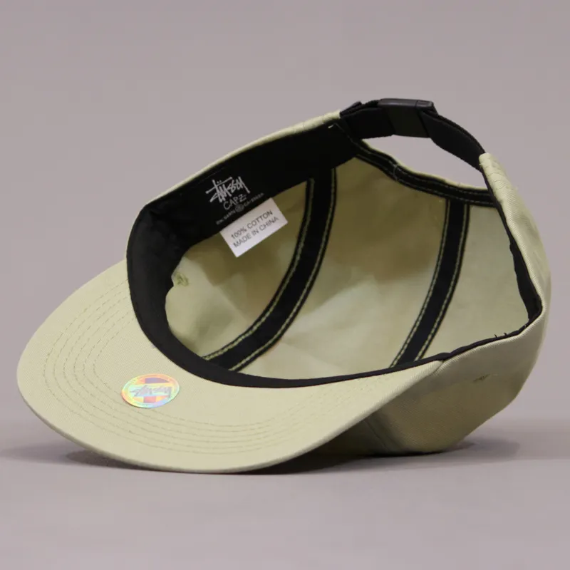 Stussy Men's Five 5 Panel Cap Hat Snapback Flatpeak Army Beige Sand