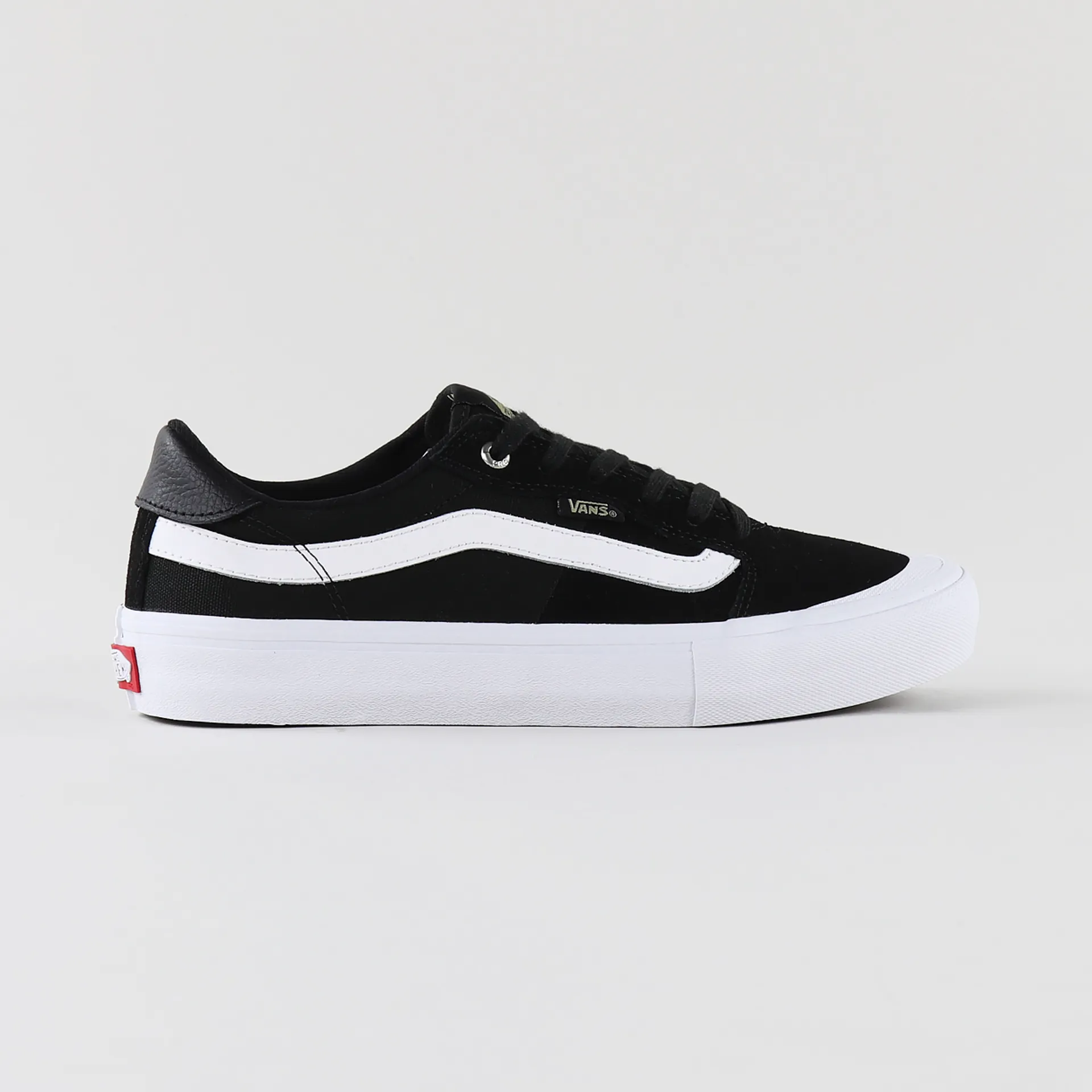 Vans Mens Skateboarding Style 112 Pro Shoes Black White Khaki