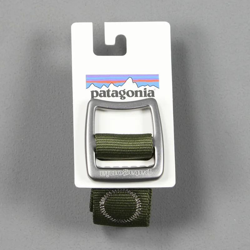 Patagonia Mens Adjustable Tech Web Belt Lash Strap Fatigue Green