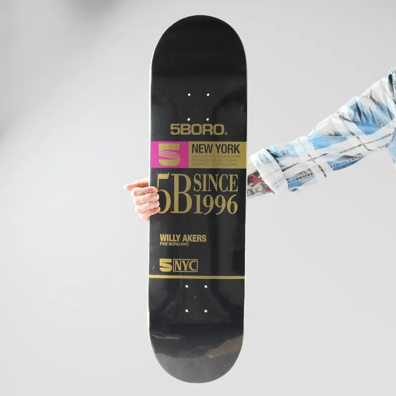 VHS Pro Willy Akers Deck 8.5 Inch 7 Ply Black Gold NYC 32 inch