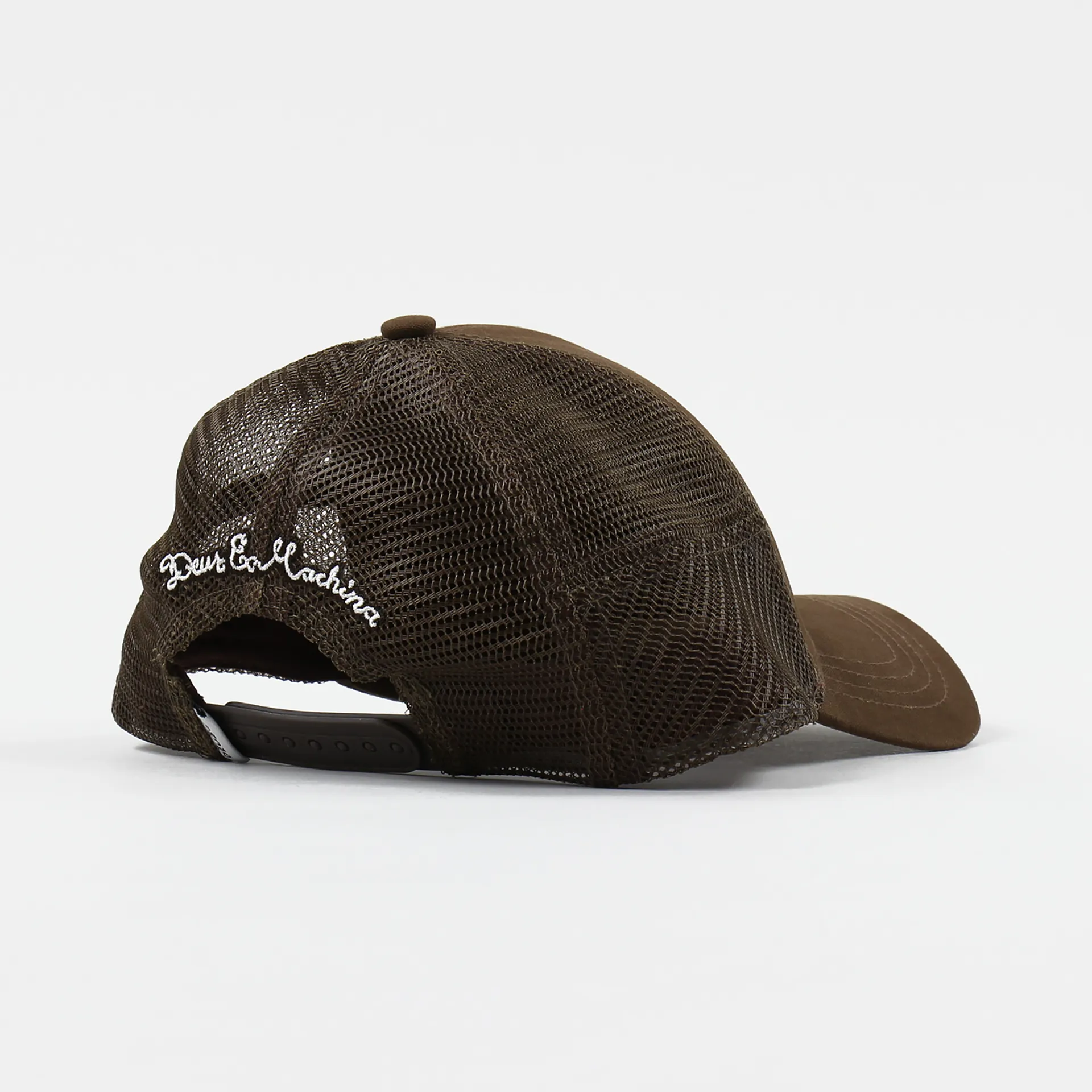 Deus Ex Machina Mens Woven Shield Logo Trucker Cap Hat Brown