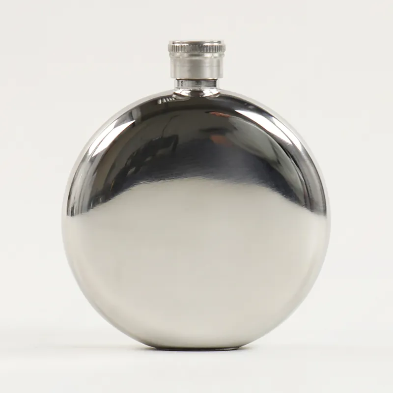 Mens Society Blank Drinks Silver Hip Flask 5oz Stainless Steel