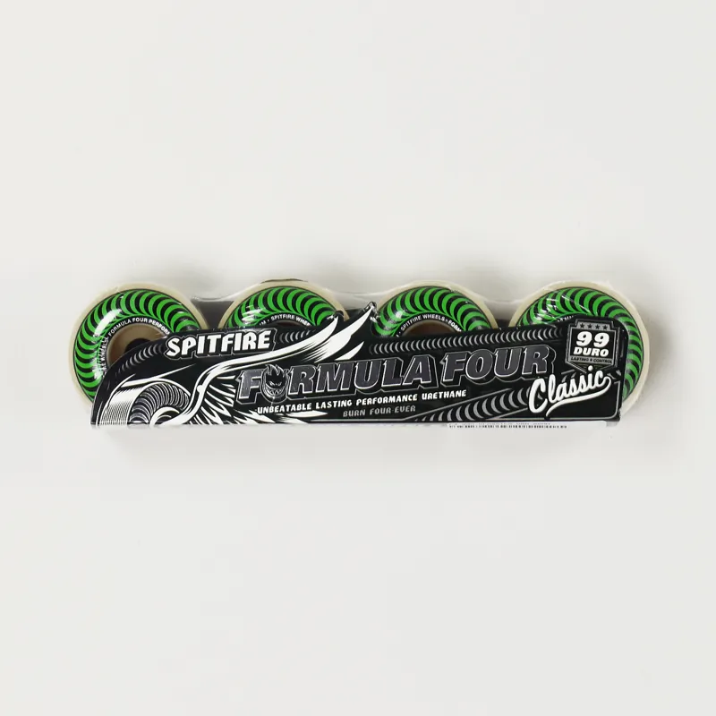 Spitfire F4 99a Classics Green Skateboarding Wheels 52mm