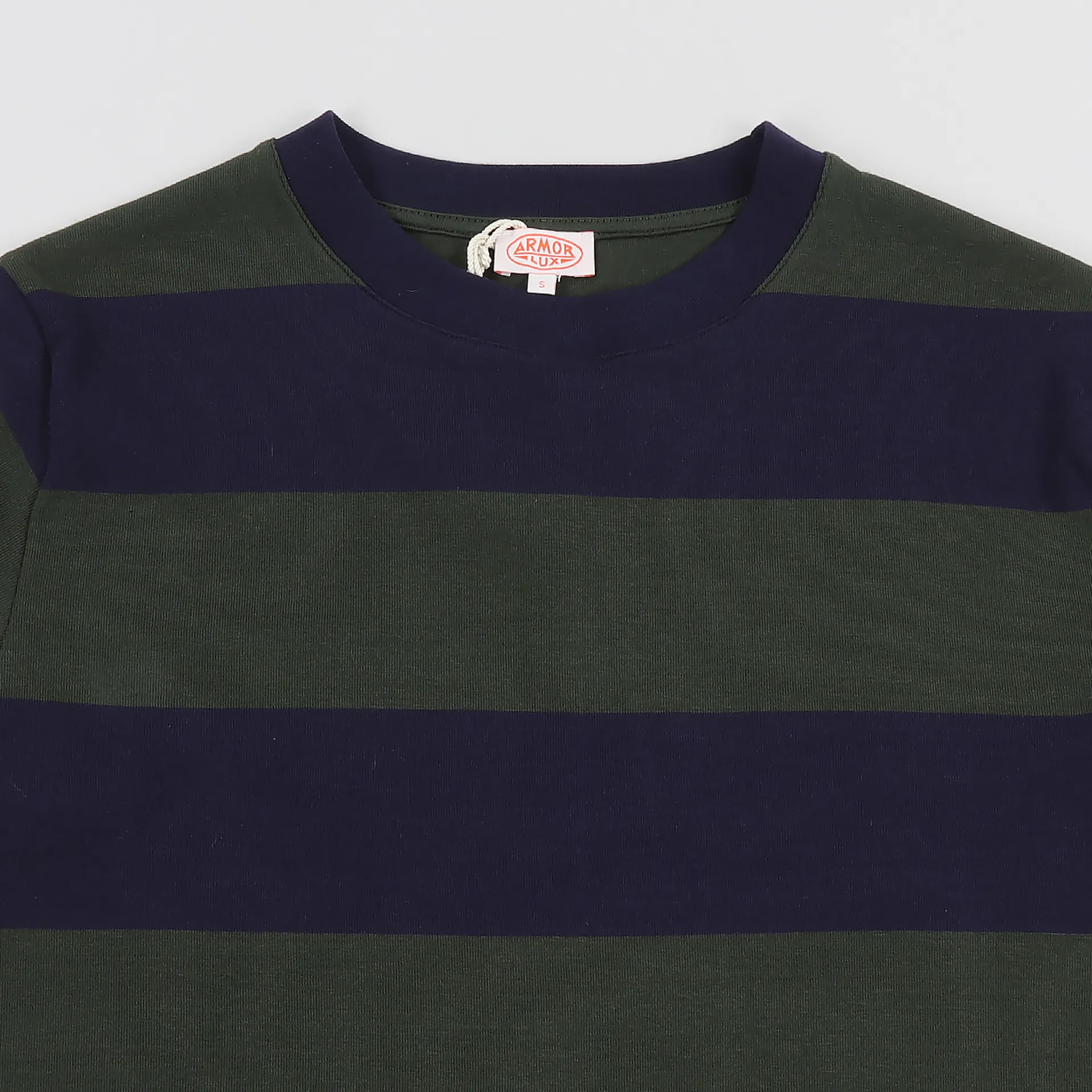 Armor Lux Mens Heritage MC Rugby Stripe SS T Shirt Navy Green