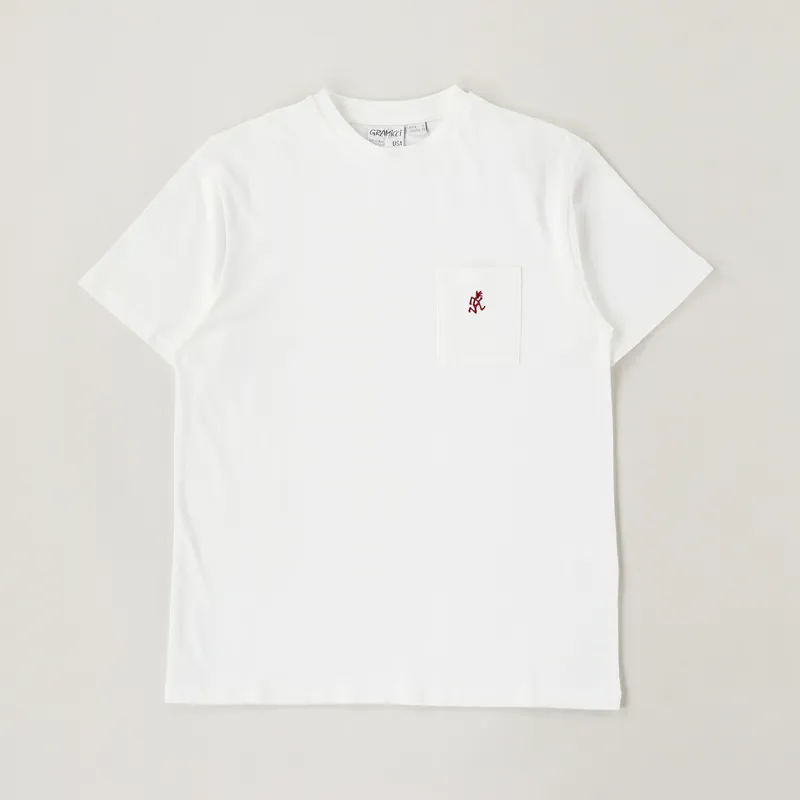 Gramicci Japan Mens One Point Logo Short Sleeve T Shirt White