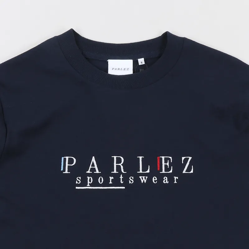 Parlez Mens Sportswear Wear Logo Short Sleeve T Shirt Navy Blue
